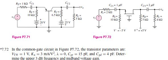 Solved In the common gate circuit in Figure P7.72. the | Chegg.com