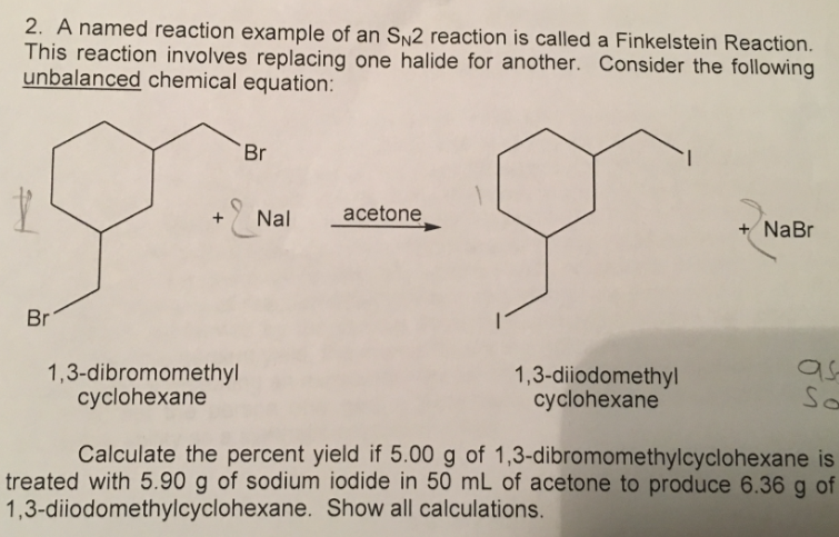 Solved A named reaction example of an S_N 2 reaction is | Chegg.com