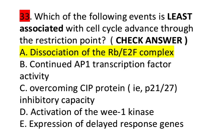 Solved Which of the following events is LEAST associated | Chegg.com