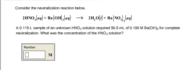 Solved Consider the neutralization reaction below. 2HNO3(aq) | Chegg.com