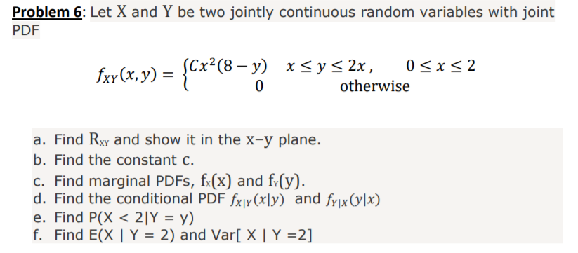 Solved Problem 6: Let X and Y be two jointly continuous | Chegg.com