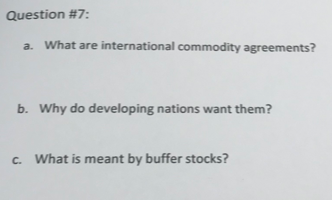Solved Question #7: a. What are international commodity | Chegg.com