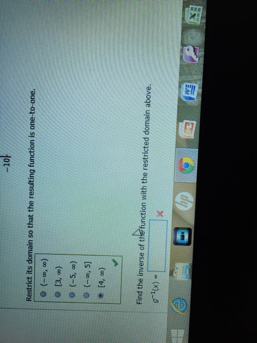Solved g(x)-(x -4) 10 5 -10 -5 10 5 10 Restrict its domain | Chegg.com