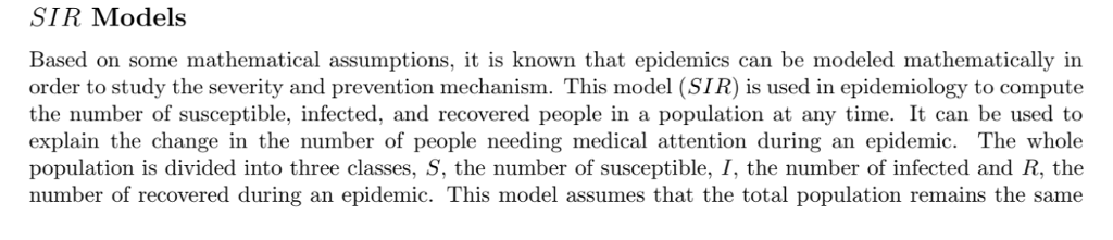 SIR Models Based on some mathematical assumptions, t | Chegg.com