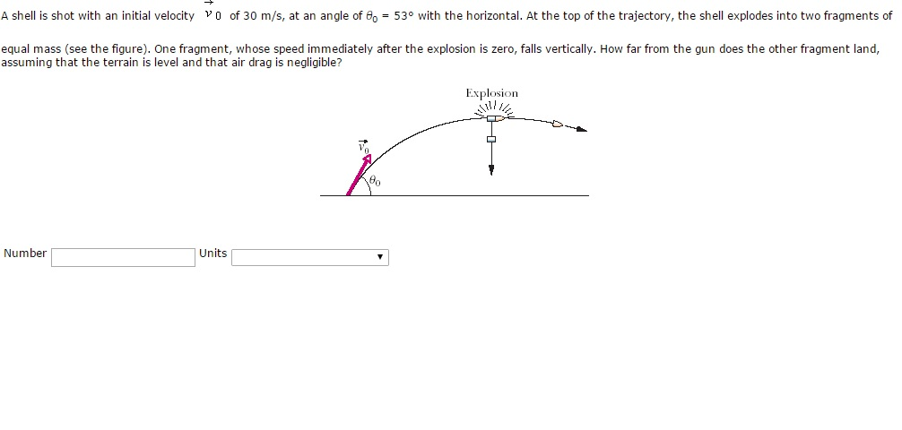 A shell is shot with an initial velocity c0-vector of | Chegg.com