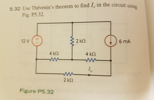 Solved Use Thevenin's theorem to find I_o in the circuit | Chegg.com