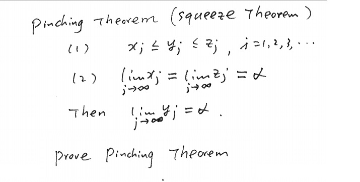 Solved Pinching theorem (Squeeze Theorem) xi LE y; LE zj; I | Chegg.com