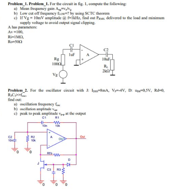 Solved Analog Circuits. I am looking for a solution to | Chegg.com