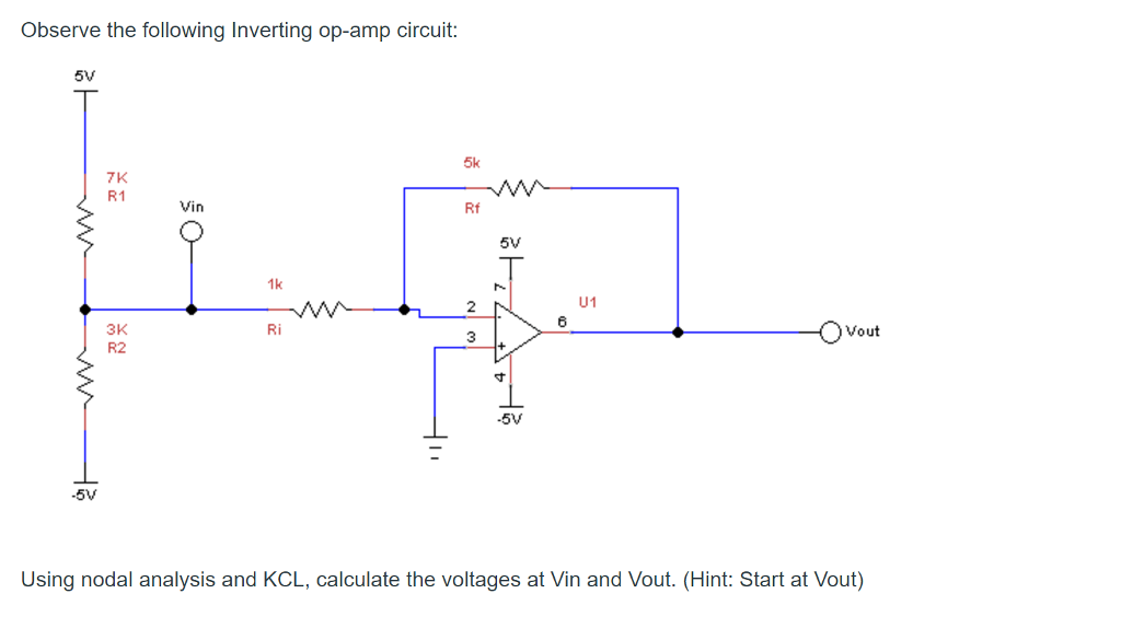 Solved Observe the following Inverting op-amp circuit: | Chegg.com