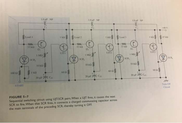 Solved Sequential switching circuit using UJT-SCR pairs. | Chegg.com