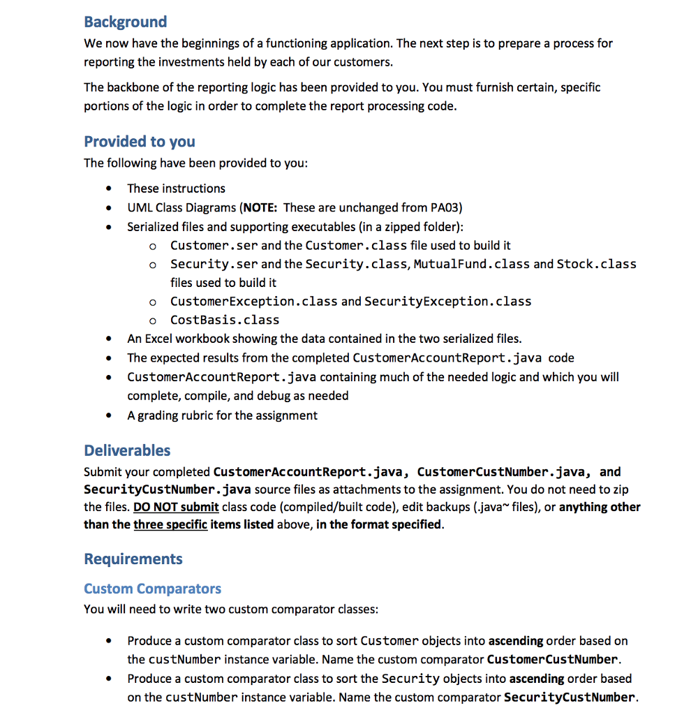 Need this Java Program completed before Wednesday. | Chegg.com