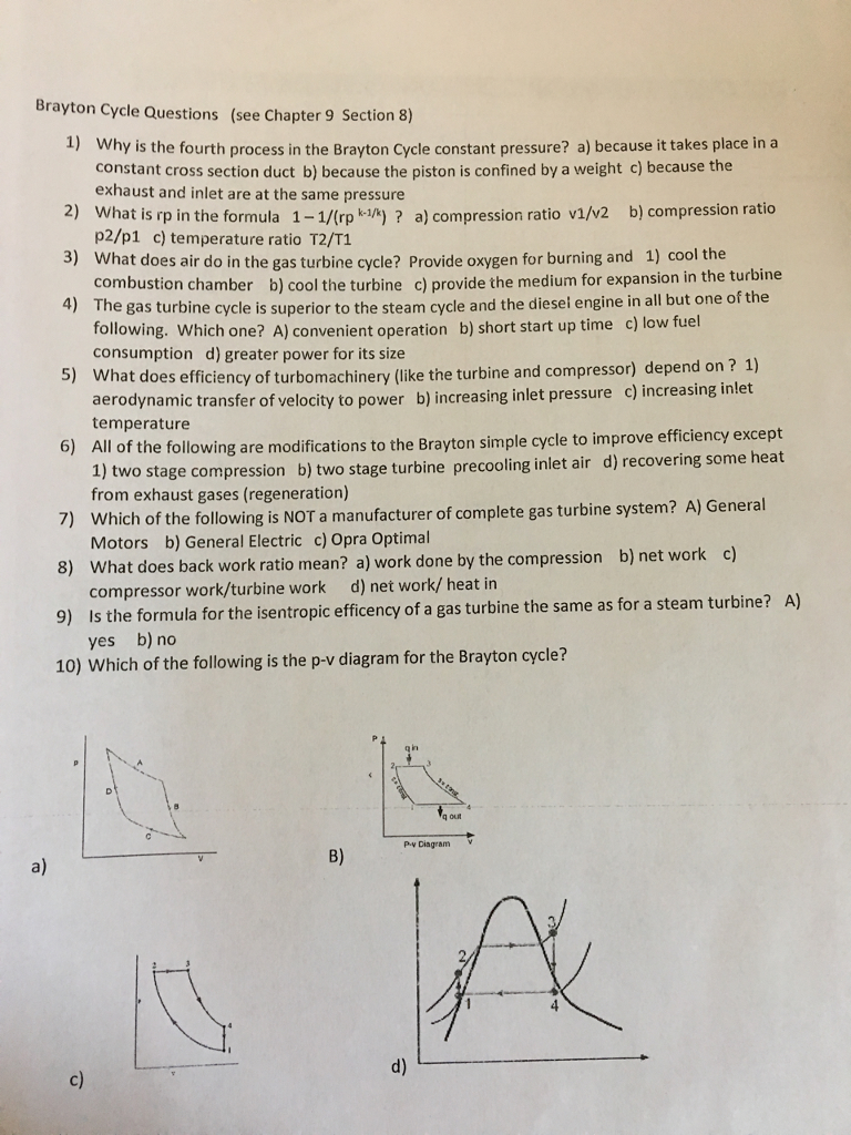 Solved Why is the fourth process in the Brayton Cycle | Chegg.com