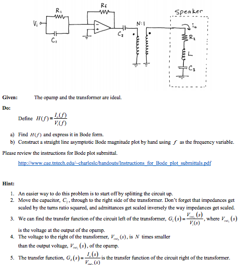 Solved Bode Form+Plot R1 = 2.5 kOhms R2 = 8 Ohms | Chegg.com