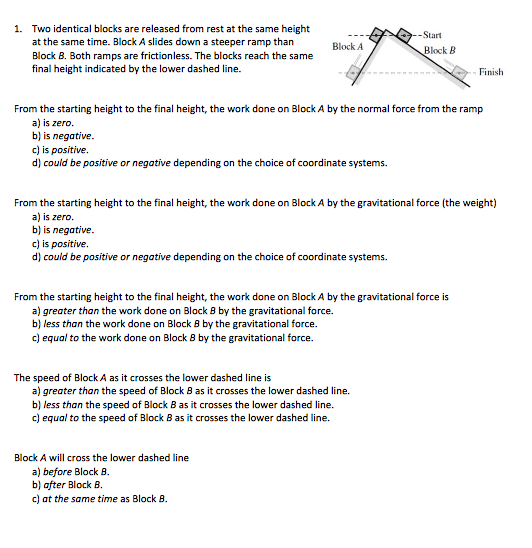Solved Two identical blocks are released from rest at the | Chegg.com