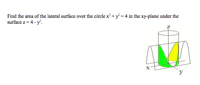 Solved Find the area of the lateral surface over the circle | Chegg.com
