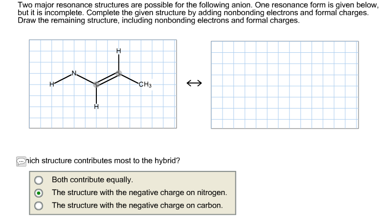 Solved Two major resonance structures are possible for the | Chegg.com