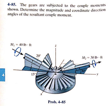 Solved The gears are subjected to the couple moments shown. | Chegg.com