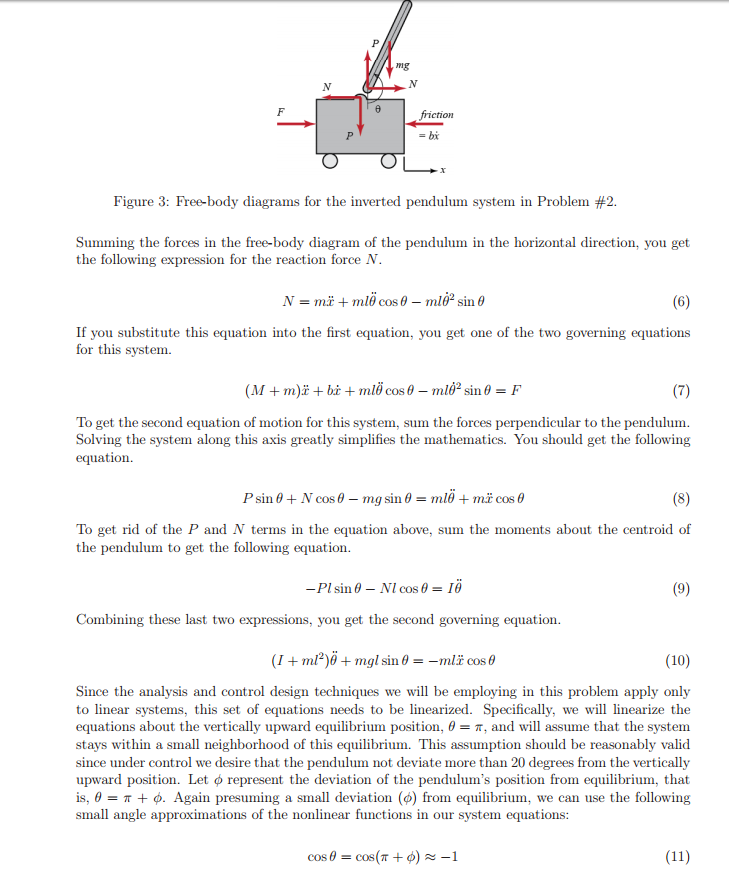 Inverted Pendulum: PID Controller Design Using the | Chegg.com