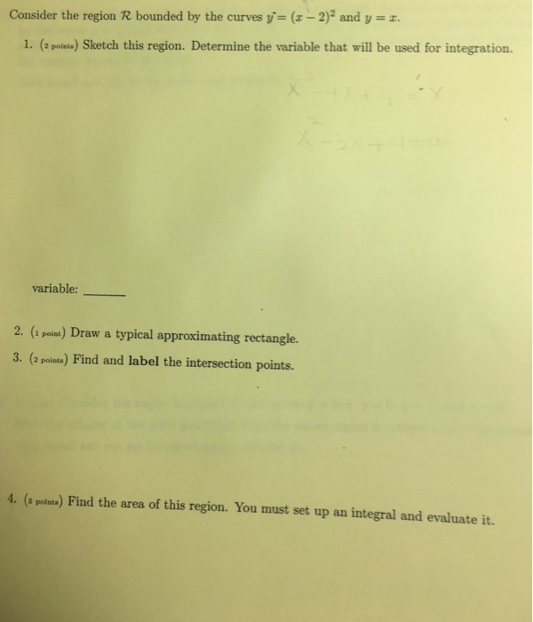 Solved Consider the region R bounded by the curves y = (x - | Chegg.com