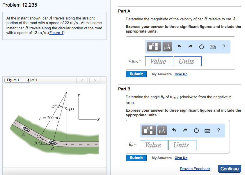 Solved At the instant shown, car A travels along the | Chegg.com