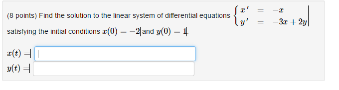 Solved Find the solution to the linear system of | Chegg.com
