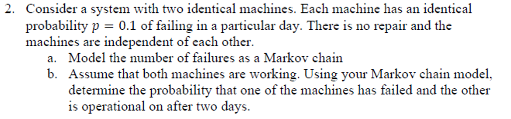 Consider a system with two identical machines. Each | Chegg.com