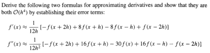 Solved Derive the following two formulas for approximating | Chegg.com
