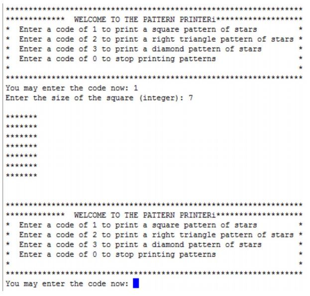 Solved Construct a C program that prints out a pattern of | Chegg.com