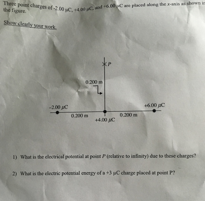 Solved what is the electrical potential at point P (relative | Chegg.com