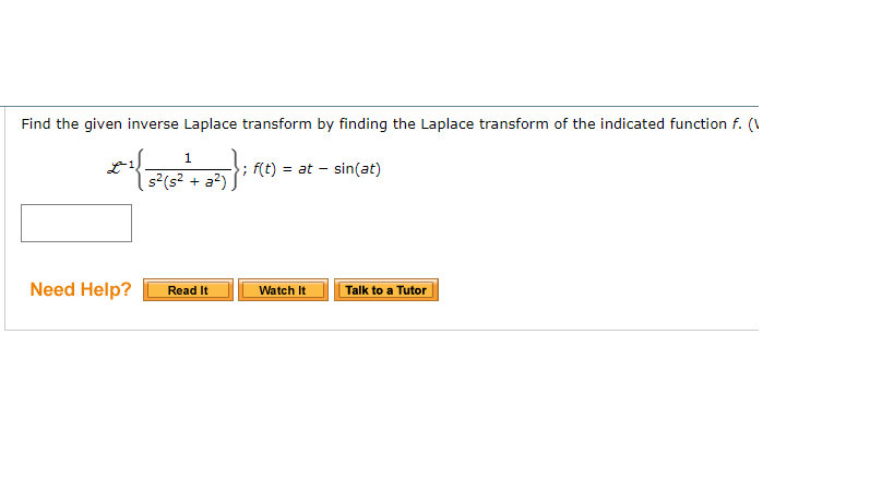 Solved Find the given inverse Laplace transform by finding | Chegg.com