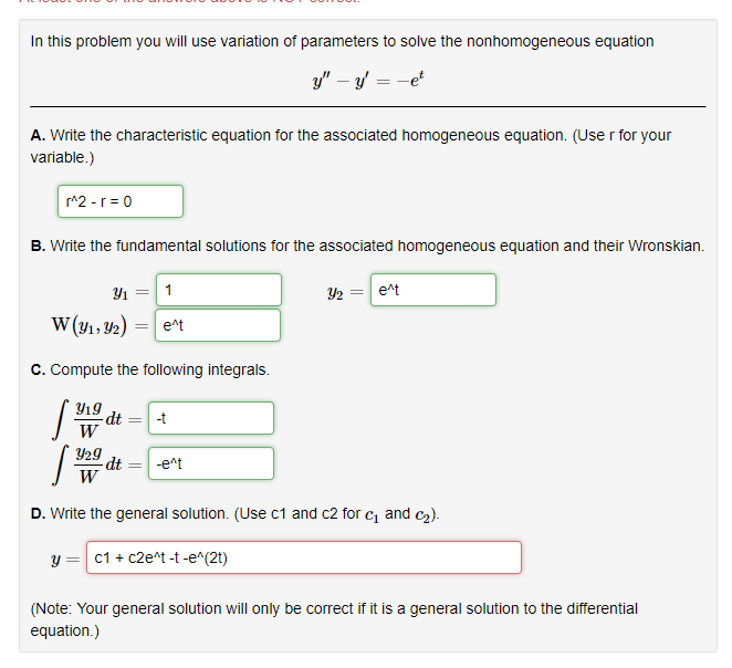 Solved In this problem you will use variation of parameters | Chegg.com