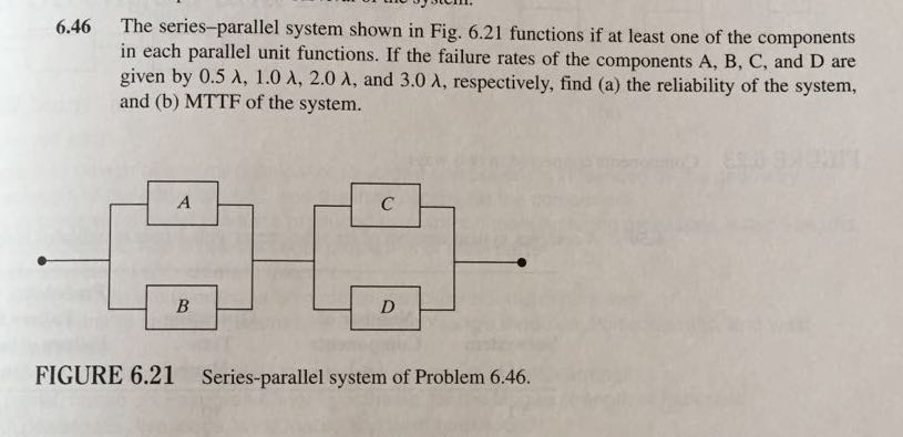 Solved The series-parallel system shown in Fig. 6.21 | Chegg.com