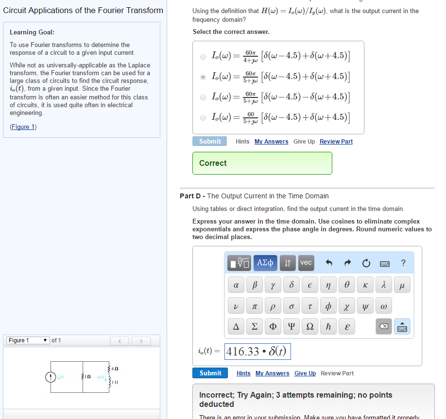 Solved Circuit Applications of the Fourier Transform | Chegg.com