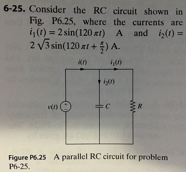 Solved 6-25.) Consider the RC circuit shown in Fig. | Chegg.com