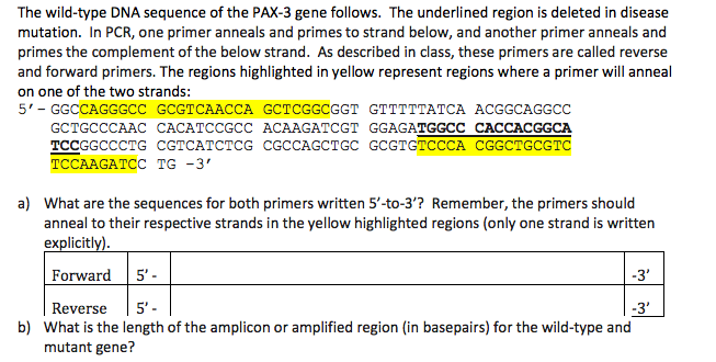 Solved The wild-type DNA sequence of the PAX-3 gene follows. | Chegg.com