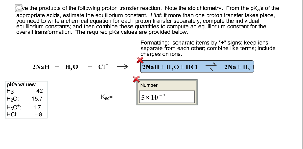 the products of the following proton transfer | Chegg.com
