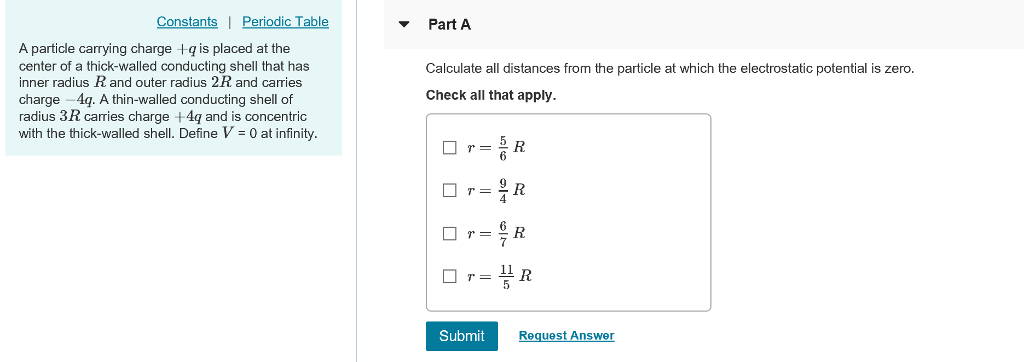 Solved Constants Perlodic Table Part A A particle carrying | Chegg.com
