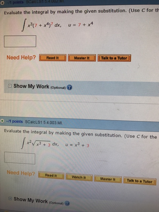Solved Evaluate the integral by making the given | Chegg.com