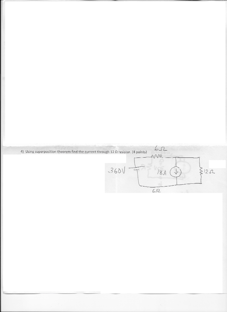 Solved 4) Using superposition theorem find the current | Chegg.com