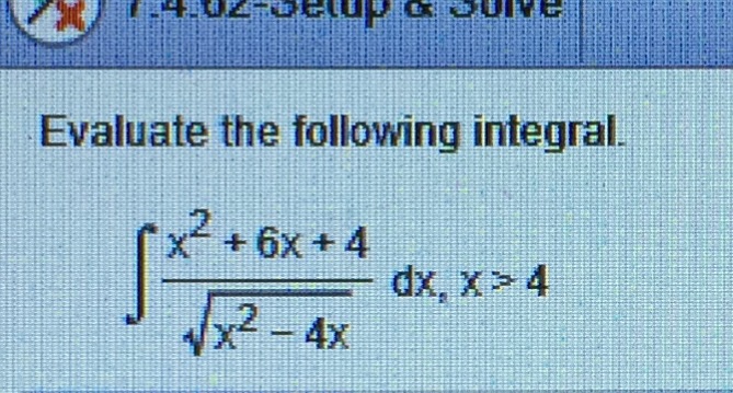 Solved Evaluate the following integral. Integral x^2 + 6x + | Chegg.com