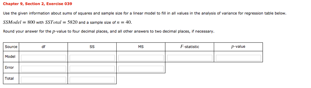 Solved Chapter 9, Section 2, Exercise 039 Use the given | Chegg.com