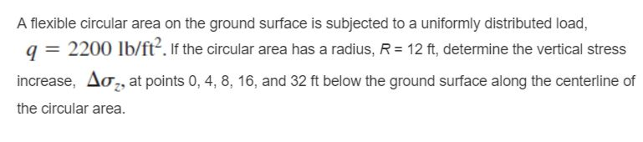 Solved A flexible circular area on the ground surface is | Chegg.com
