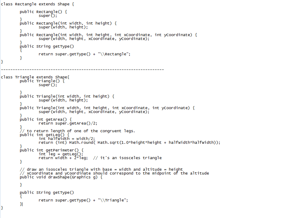 Implement the Trapezoid class and the draw() method | Chegg.com