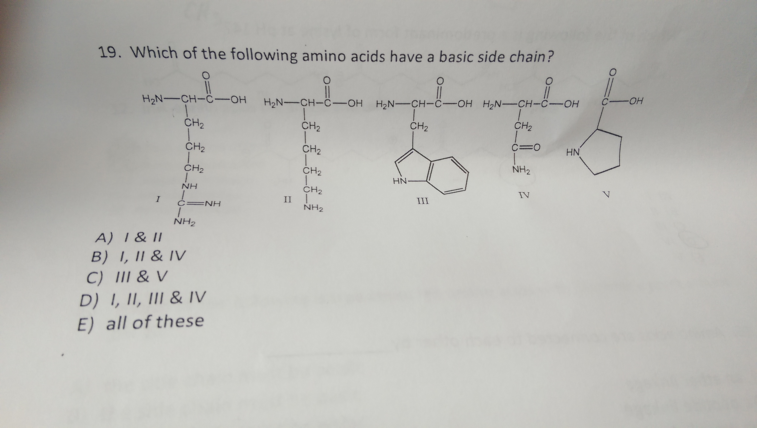 Solved Which of the following amino acids have a basic side | Chegg.com