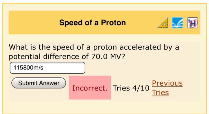 Solved What Is The Speed Of A Proton Accelerated By A
