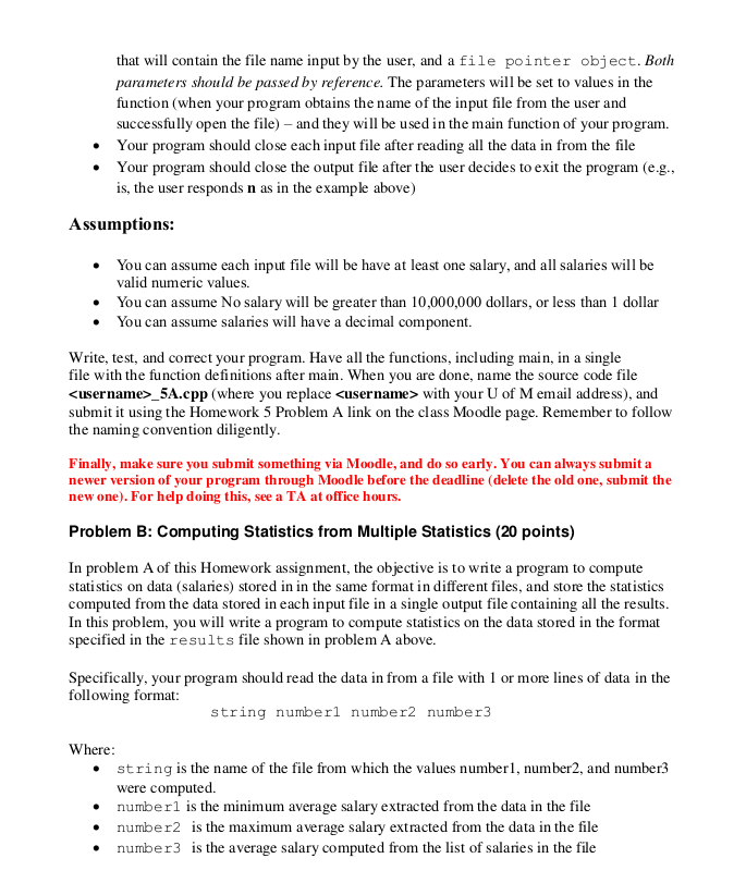 Problem A: Computing simple statistics on data | Chegg.com