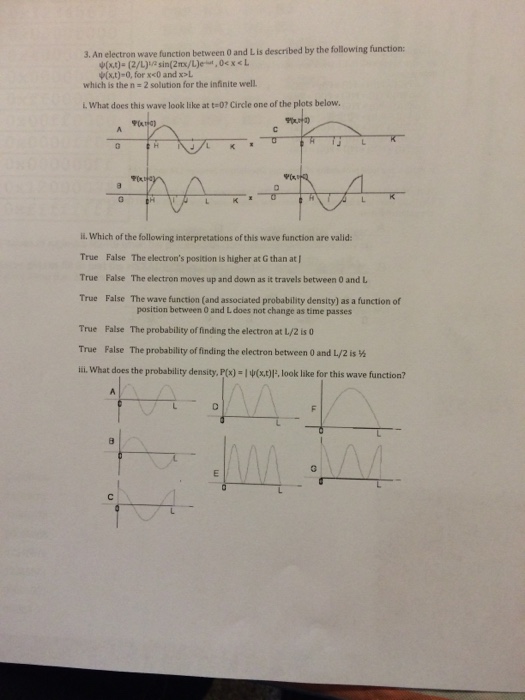 Solved 3 An Electron Wave Function Wave Function Between 0