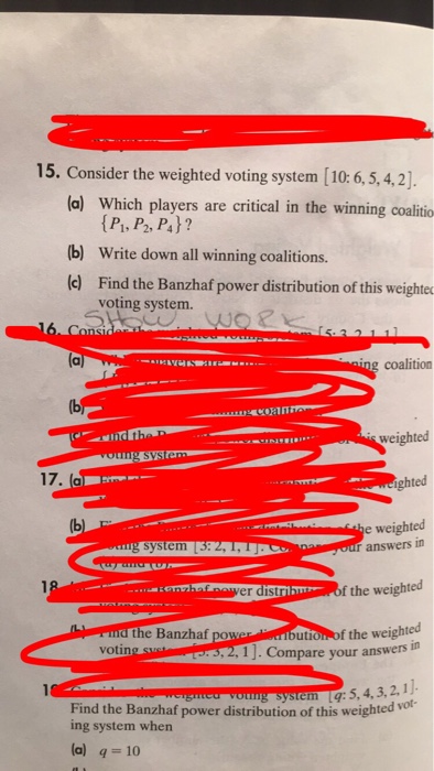 Solved Consider the weighted voting system [ 10:6,5,4,2] | Chegg.com