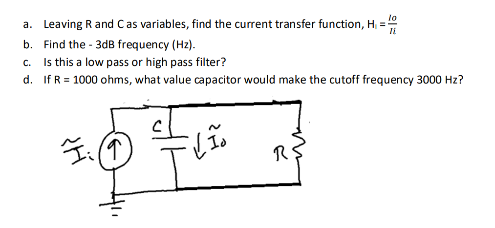 Solved a. Leaving R and C as variables, find the current | Chegg.com