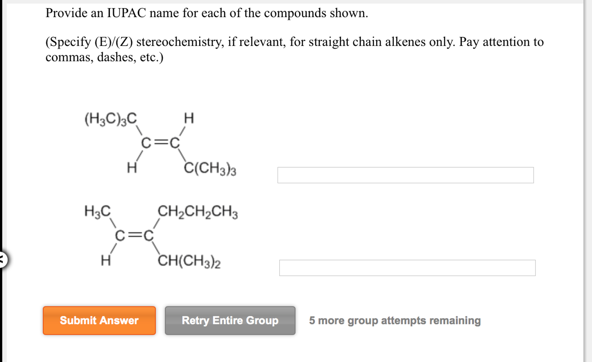 Solved Provide an IUPAC name for each of the compounds | Chegg.com